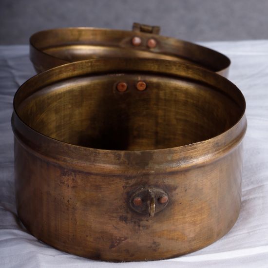 Rajputra Association of North America. Antique Brass Storage Container